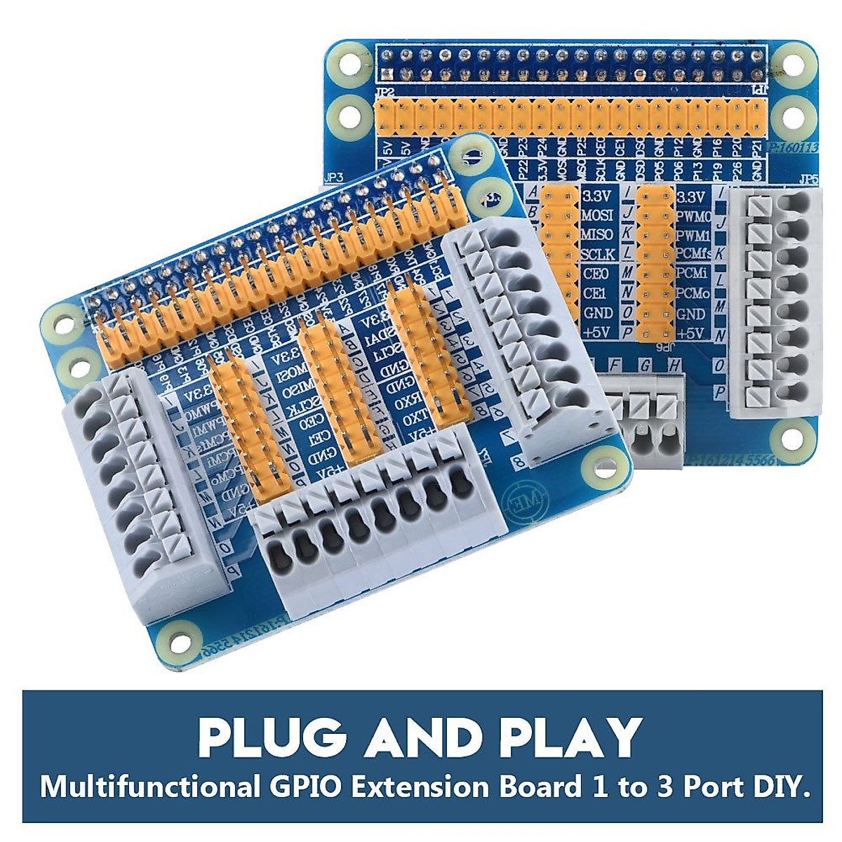 fosa Raspberry Pi 3 Pi 2 Pi Model B GPIO Expansion Extension Board One Row to Three Rows GPIO Multifunction Interface Module with Screws & Jumber for Raspberry Pi 2 3 B
