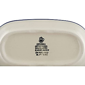 Polish Pottery Salt and Pepper 3-Piece Set made by Ceramika Artystyczna (Flowing Blues Theme) + Certificate of Authenticity