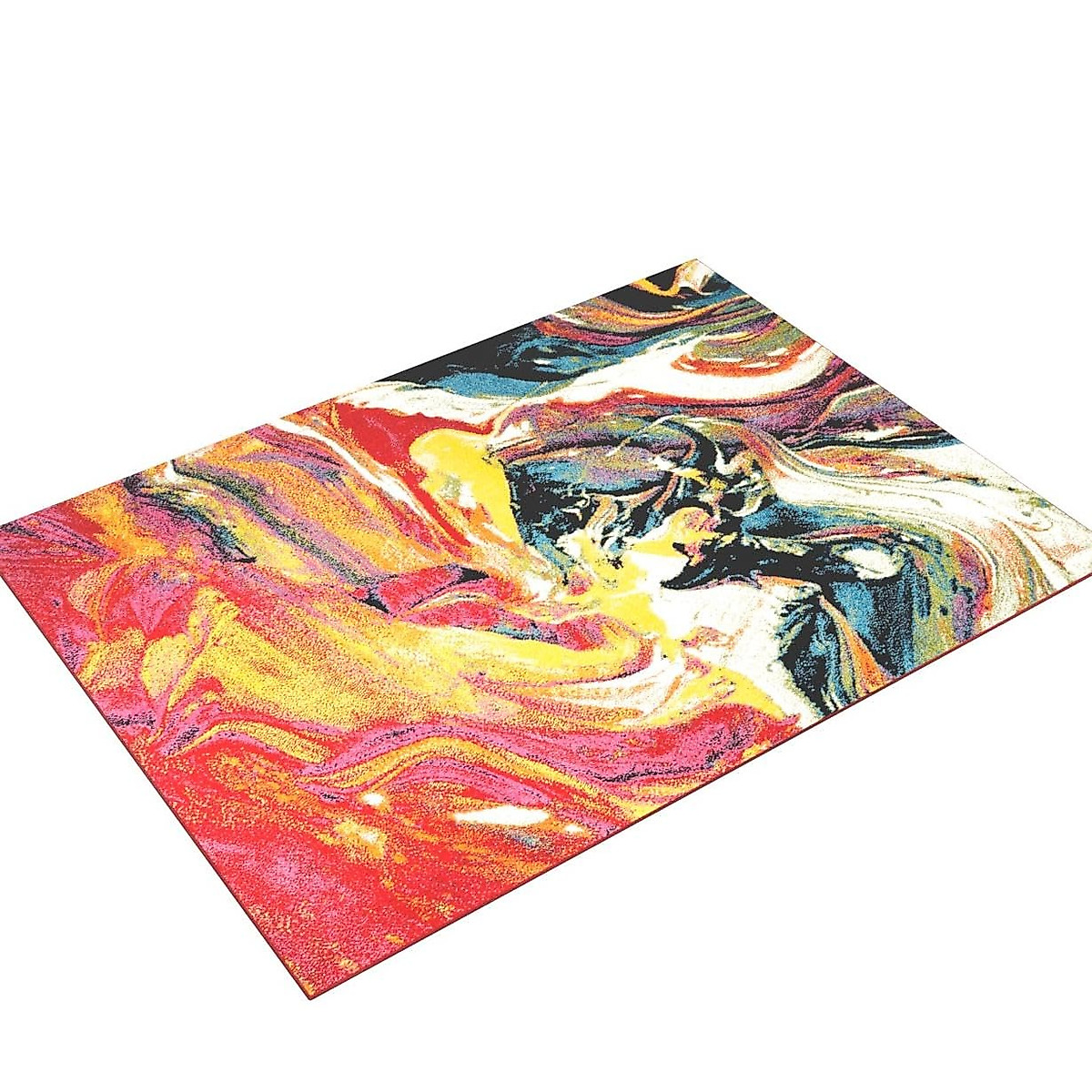 Home Dynamix Splash Avant Area Rug 3'3"x4'3, Abstract White/Pink/Yellow/Blue