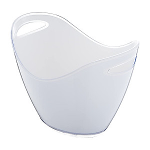 Restaurantware Bar Lux 13.8 x 9.8 x 10.4 Inch Champagne Bucket, 1 Oval Wine Bucket - with Handles, Durable, Frosted Plastic Wine Chiller Bucket, for Bottles & Soft Drinks