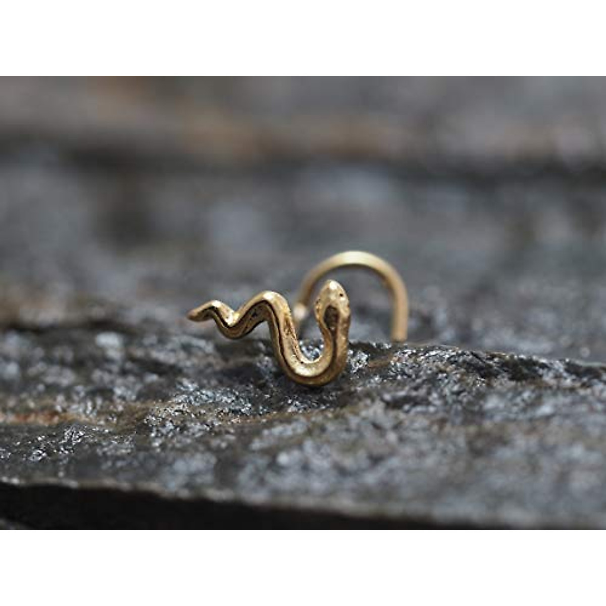 Thailand 18, 20, Gauge Mini Snake sterling silver nose stud/nose screw, Jewelry Nose Stud, Silver Nose ring, Nose Piercing, Body Jewelry (18g Right Screw Silver)