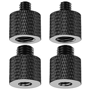 Rigych 1/4 to 3/8 Tripod Screw Adapter 4 Pcs 1/4 Male to 3/8 Female and 3/8 Male to 1/4 Female Camera Screw Adapter for Camera Mount Tripod Stand Microphone Stand Mic Mount