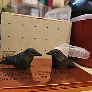 Raven Crow Black Birds Cake Topper Bride & Groom Wedding Engagement Anniversary Carved Wood Statue