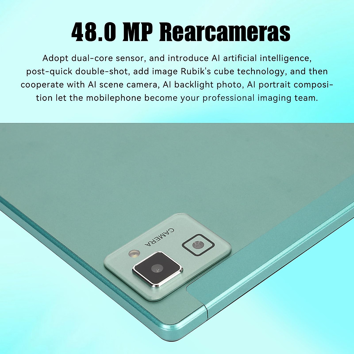 Yunir 10.1 Inch Tablet, 6GB RAM 128GB ROM, Octa Core CPU, Dual Camera, 5G WiFi, 4G LTE, Tablet with Case Keyboard, 100‑240V Compatible (US Plug)