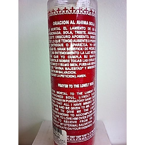 Lonely Sole (Anima Sola) 7 Day Unscented Red Candle in Glass