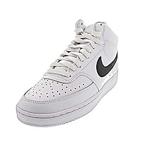 Nike Men's Court Vision Mid Sneaker, White/Blackwhite, 8.5 Regular US