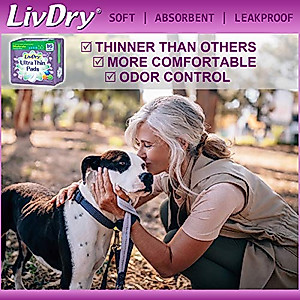 LivDry Incontinence Ultra Thin Pads for Women | Leak Protection and Odor Control | Extra Absorbent (Moderate 16-Count)