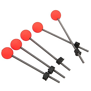 Red Ball Spring Rod Tip, 5PCS Ice Fishing Pole Spring Ball Tip High Strength Outdoor Durable for Reservoir Fishing(L)