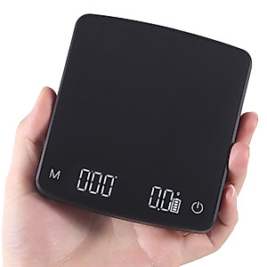 BOMATA Coffee Scale with Auto Timer for Espresso and Pour Over Coffee, 2kg/0.1g, Type-C Rechargeable, Tare Function, LED Display，Waterproof Surface...CS120