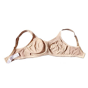 Mastectomy Bra invisible pockets for breast forms flower embroidery Pocket Bra 218 (Beige, 36B)