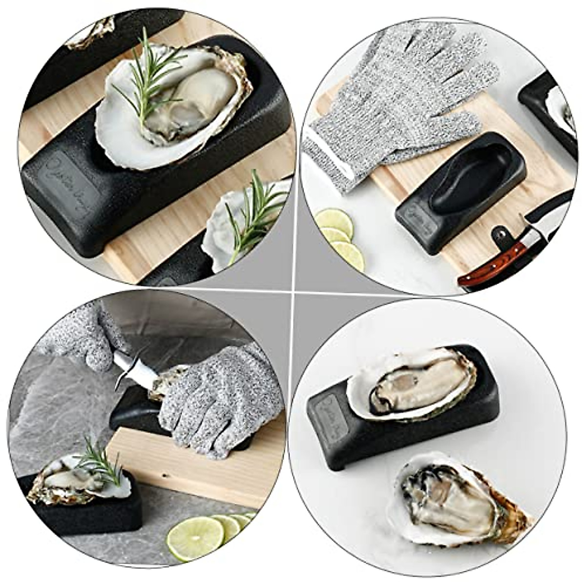 4pcs Oyster Seat Seafood Tools Seafood Tray Pallet Shellfish Shucking Clamp Clam Shucking Board Shellfish Shuckin Clamp PVC Kicthenware Oyster Trays PVC Oyster Holder Clams Suite/1697
