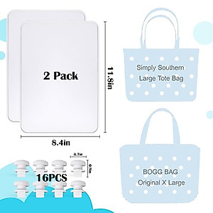 BABORUI 2 Pack Divider Tray for Bogg Bag, Upgraded 16Pcs Buttons Inserts Tray for Bogg Bag Accessories Compatible with Large Simply Southern/Bogg Bag Original X Large (White)