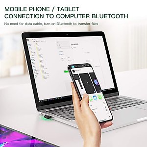 USB Bluetooth Adapter for PC, QGOO Mini Bluetooth 5.0 EDR Dongle for Desktop Computer Transfer for Laptop Bluetooth Headphones Headset Keyboard Mouse Speakers Printer Windows 7/10/11（Grey）