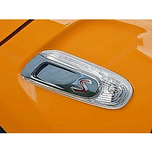 Xotic Tech 2X Side Exterior Fender Scuttle Checkered Pattern Vinyl Sticker Decal Decoration Accessories, Compatible with Mini Cooper F55 2015+,F56 2014+(Whtie Black)