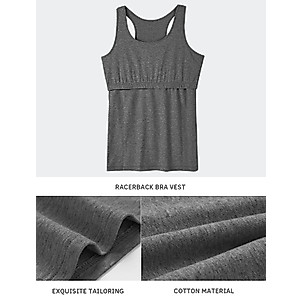 Vislivin Womens Tank Tops with Shelf Bra Racerback Tank Top Stretch Undershirts 3 Packs Bl/Dark Gray/Dark Gray S