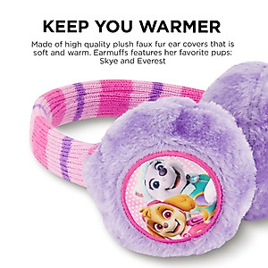 Nickelodeon Winter Earmuffs and Kids Gloves Set, Paw Patrol Skye and Everest, Purple, Girls Ages 4-7