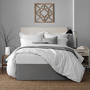 Standard Textile Circa Bed Wrap, Modern Bed Skirt Alternative with Bamboo Core, Graphite, King/Cal King