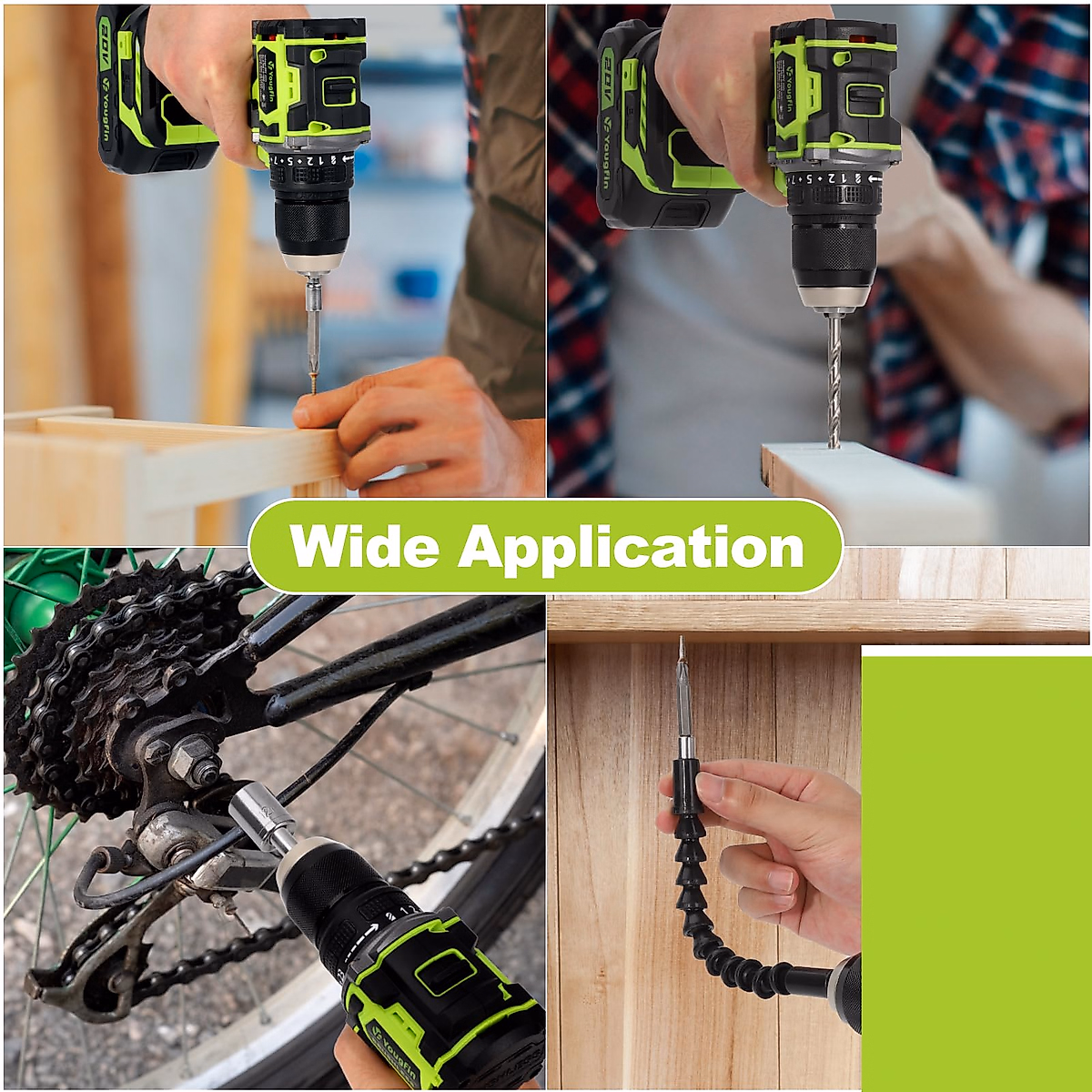 YOUGFIN Brushless Cordless Drill Diver Set Heavy Duty for Home Use, 20v Rechargeable Battery Powered Drills with Charger 45N.M, 23+1 Torque, 2 Speed Mode Electric Wall Drill Machine 2-13mm Chuck