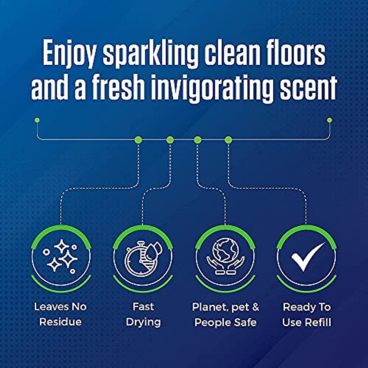 Hard Surface Liquid Floor Cleaner Solution Mist & Mop Ready-To-Use for Marble, Stone, Granite, Tile, Vinyl, Laminate, Linoleum - Multi-use - Safe, Gentle, & Natural - Removes Dirt, Stains, & Odors - Lemongrass Scent, 1 Gallon (128 oz.)