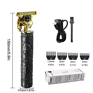 Hair Trimmer for Men, Pro T Clippers Trimmer,Professional Electric Hair Clippers Cordless Beard Trimmer Shaver Electric T Blade Hair Trimmer, Hair Clippers Cutting Grooming Kit with Guide Combs