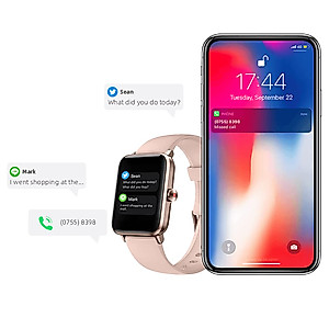 MEGIR Built-in Alexa Unisex Sports 1.55" Touch Screen Smart Watch Fitness Tracker/Heart Rate/Sleep Monitor/Sleep Monitor/SpO2 Pedometer with Blue Silicone Strap Touch Screen for Android iOS System