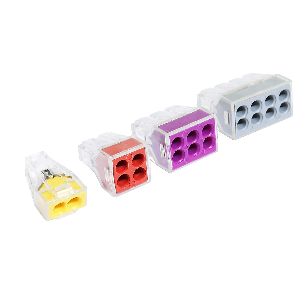 75PCS Wire Connector 2/4/6/8 Port Conductor Combination Assortment Pack for Junction Boxes