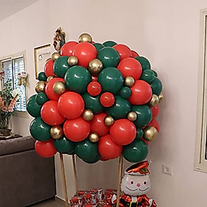 Beliueyes Christmas Balloon Garland Arch Kit 153pcs Doubled Stuffed Red Green Gold Balloons Party Decorations for Xmas Snow Kids Birthday New Year Decor