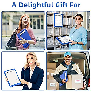 Clipboard with Storage, Plastic Storage Nursing Slim Clipboard with Low Profile Clip, Foldable Letter Size for Nurse, Kid, Salary, Coach, Jobsite, Industrial, Office(9" x 13"x 0.8", Blue)