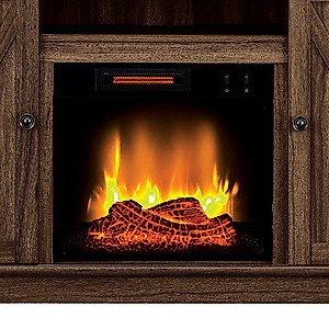 HearthPro Alexander Electric Fireplace TV Stand & 18" Firebox - Weathered Brown, SP6547-OF