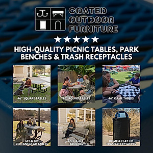 Coated Outdoor Furniture Heavy-Duty Portable Outdoor Picnic Table with Umbrella Hole, Expanded Metal Commercial-Grade Patio Dining Furniture Made in America (46" Round Top, Purple)