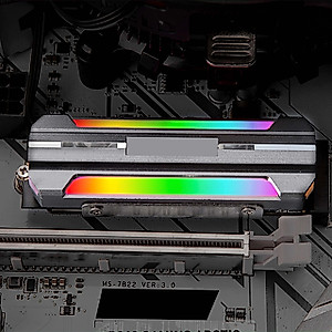 XMSJSIY ARGB M.2 Heatsink Cooler M.2 SSD Solid State Disk Radiator 5V 3Pin ARGB Double-Sided Heat Sink with Thermal Silicone Pad for SATA NVMe NGFF M.2 2280 SSD