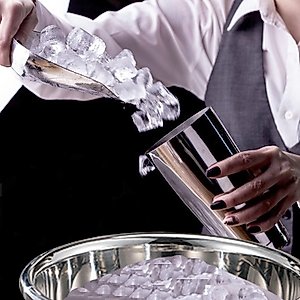 Stainless Steel Ice Picks Crushed Ice Tool With Safety Cover Bar Tools Ice Crushers Chisel Ice Cube Awl Sharp Cone With Non-Slip Handle (Black)