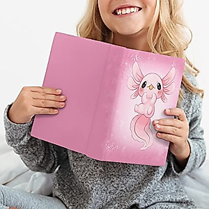 DIYFLASH Pink Axolotl Book Covers for Paperbacks Custom School Supplies for Teen Girls Animal Print Book Protector for Your Textbooks From Scratch, Moisture or Bump
