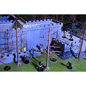 Monster Adventure Terrain- 128pc Painted Castle Expansion Set w Baseplate- Fully Modular & Stackable 3-D Tabletop World Builder, Compatible w DND Dungeons Dragons, Pathfinder, All RPG Game, Gift