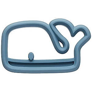 Itzy Ritzy Silicone Baby Teether – BPA-Free Infant Teether with Easy-to-Hold Design & Textured Back Side to Massage & Soothe Sore, Swollen Gums - Teething Toy for 3 Months & Up - Whale