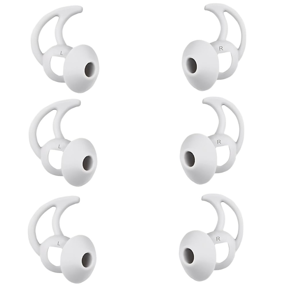 SNHTLS Replacement Eartips Silicone Earbuds Buds Set Wireless Earphone Compatible with Bose Small Shark Sports Headphones 3 Pair Silvery