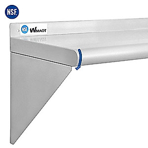 WMAOT 12”×24” Stainless Steel Shelf Wall Mounted Commercial Metal Shelving, for Appliance & Equipment Metal Shelving, Kitchen, Restaurant, Garage, Laundry, Utility Room (12x24)