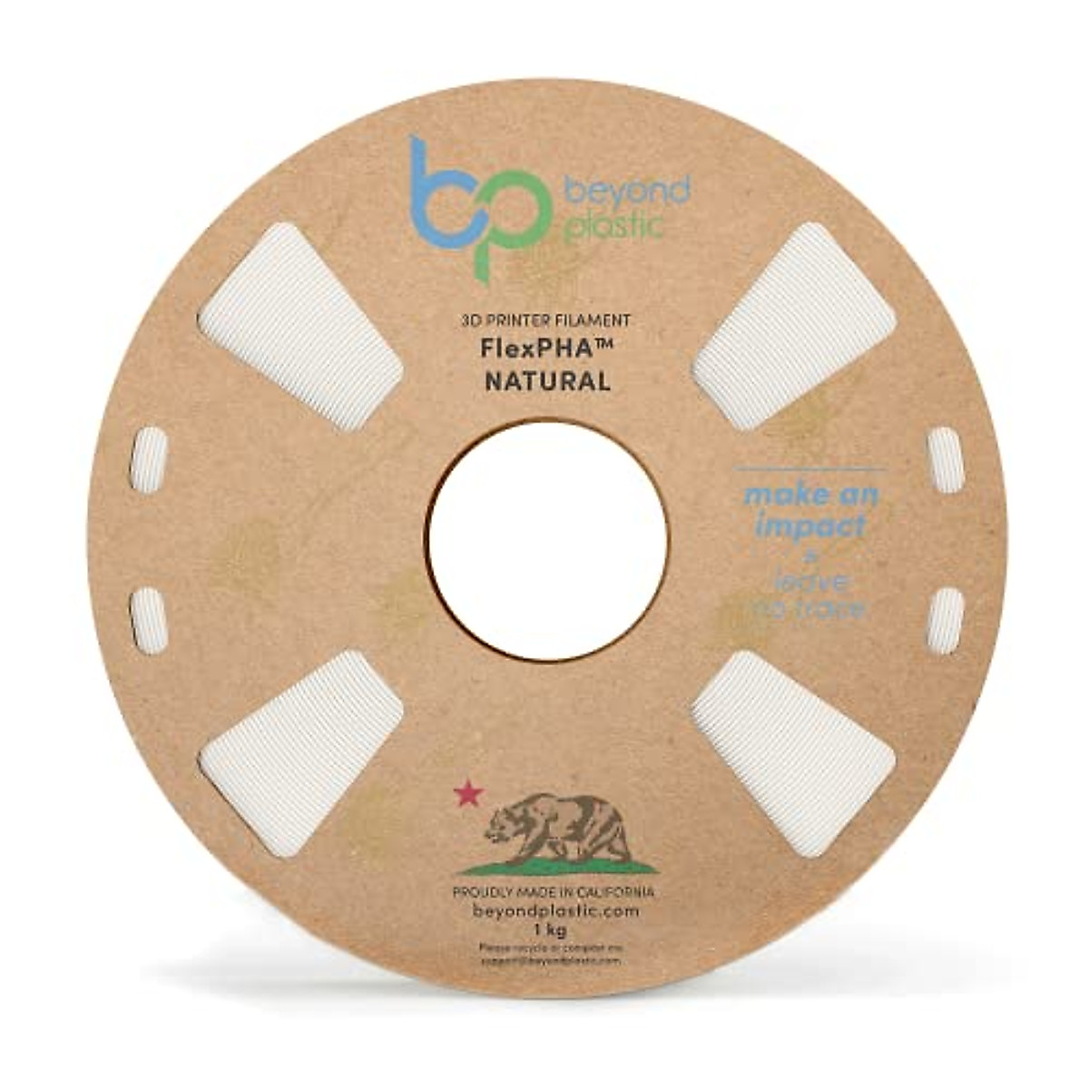 Beyond Plastic PHA 3D Printer Filament, FlexPHA™ Natural 1 kg