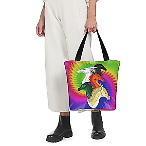 Wings#Dragon#Fire Women's Tote Bag Large Capacity Shoulder Handbag For School Travel Beach Shopping Business Work