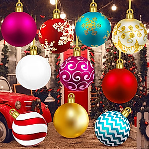 20 Packs Inflatable Ball Christmas Ornaments 9 Inch Giant Inflatable Christmas Ball Outdoor Christmas Decoration Xmas Blow Up Large PVC Ball for Christmas Tree Holiday Yard Lawn Porch Decor