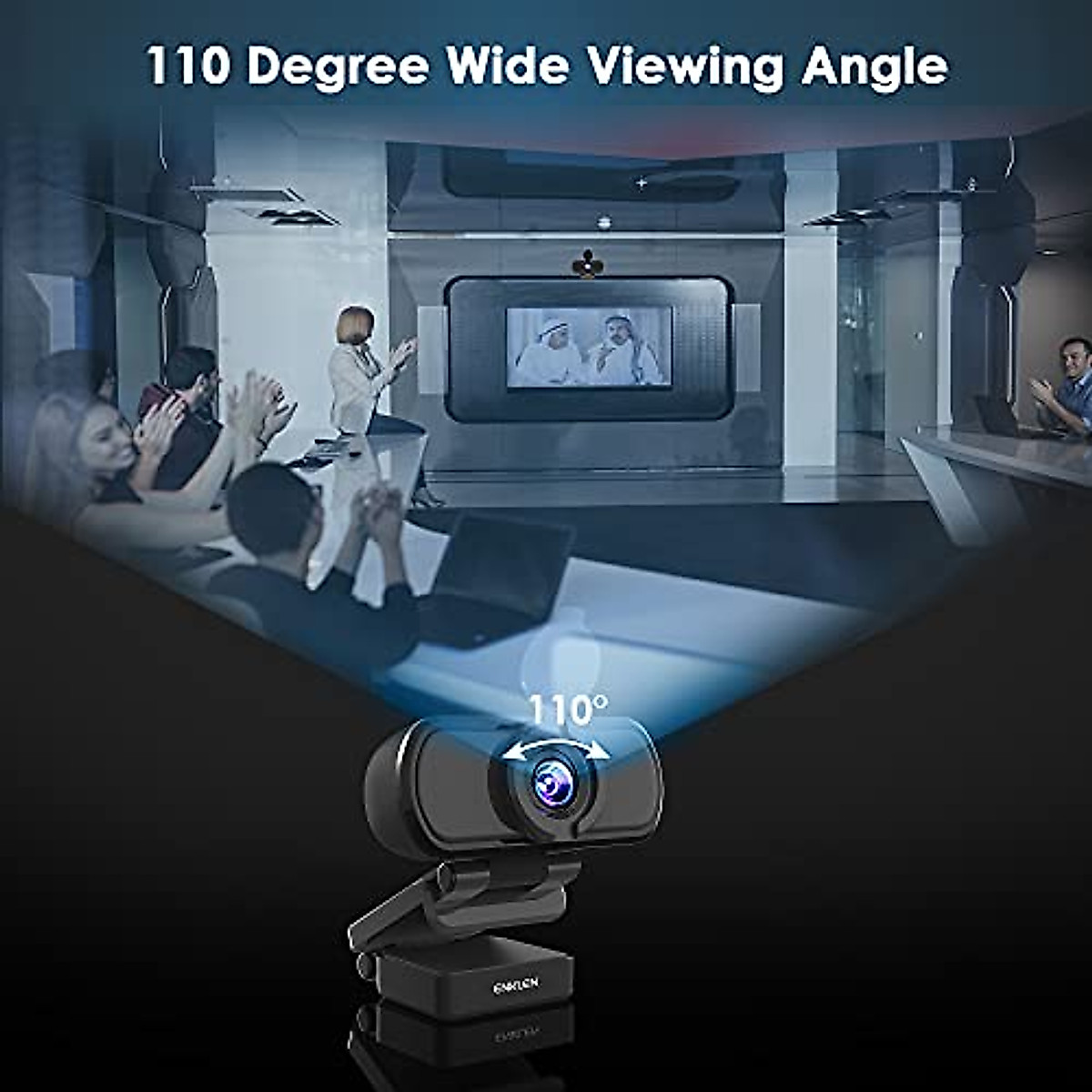 ENKLEN 1080P Webcam with Microphone, C960 Web Camera, 2 Mics Streaming Webcam with Privacy Cover, 110°View Computer Camera, Plug&Play Calls/Conference, Zoom/Skype/YouTube, Laptop/Desktop