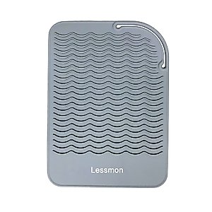 Heat Resistant Mat for Curling Irons, Hair Straightener, Flat Irons and Hair Styling Tools 9" x 6.5", Grey