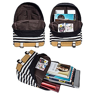 Leaper Navy Style School Laptop Backpack Girls Canvas Bookbag Water Blue