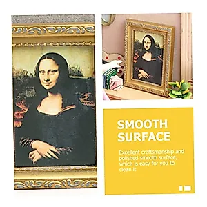 Toyvian Dollhouse Accessories Mini Photo Frame Toy Miniature Scene Furniture Miniatures Oil Painting Tiny Oil Painting Craft Simulated Mona Lisa Painting Exquisite Oil Painting Doll House