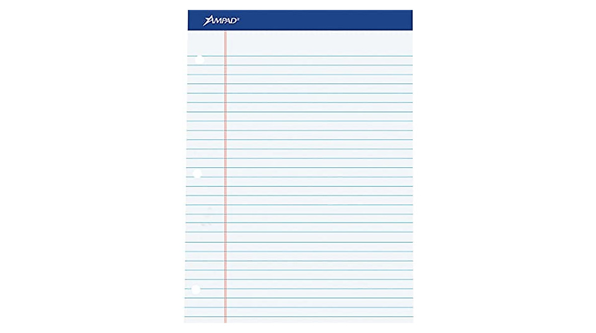 Ampad Evidence Dual-Pad Notepad - 100 Sheets, Legal Ruled, 8.5x11.75"