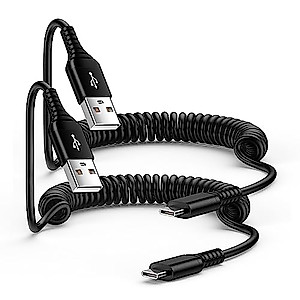 Android Auto USB C Cable for Car Samsung Charger Cord Type C Fast Charging Coiled Cell Phone Power Cord 3FT 2Pack for Samsung Galaxy A14 5G A54 S23 Ultra S22 S21 S20 A53 A13 A23,Pixel 7a 7 Pro 6a 6 5