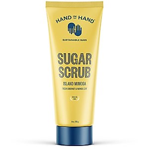 Hand in Hand Sugar Scrub, Gentle Exfoliation For All Skin Types, 9 Ounce, Fresh Coconut & Mango Leaf, Island Mimosa Scent, Single