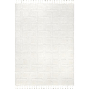 nuLOOM Alafia Geometric 7x9 Area Rug for Living Room Bedroom Dining Room Kitchen, Off White