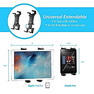 Premium Car Headrest Tablet Mount and Back Seat iPad Car Holder, Jarv [Multi Passenger] Telescopic Fold-Up Rear Seat Tablet Holder for Car Headrest - iPad PRO iPad Air iPad Mini (All 7-18” Tablets)