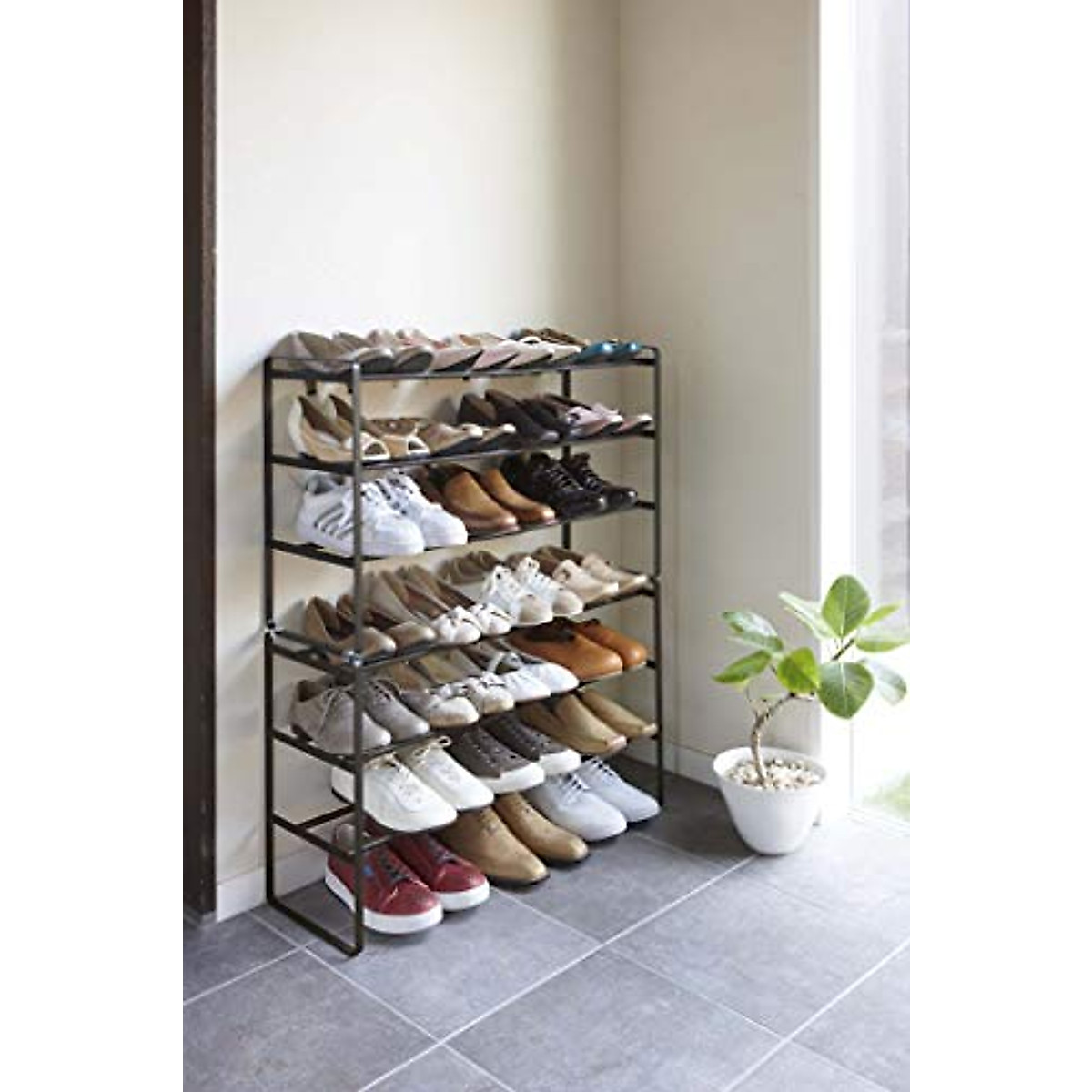 Yamazaki Frame Extendable Shoe Rack 3 Tire BK